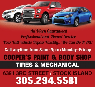 Tires & Mechanical, Cooper's Paint & Body Shop, Key West, FL